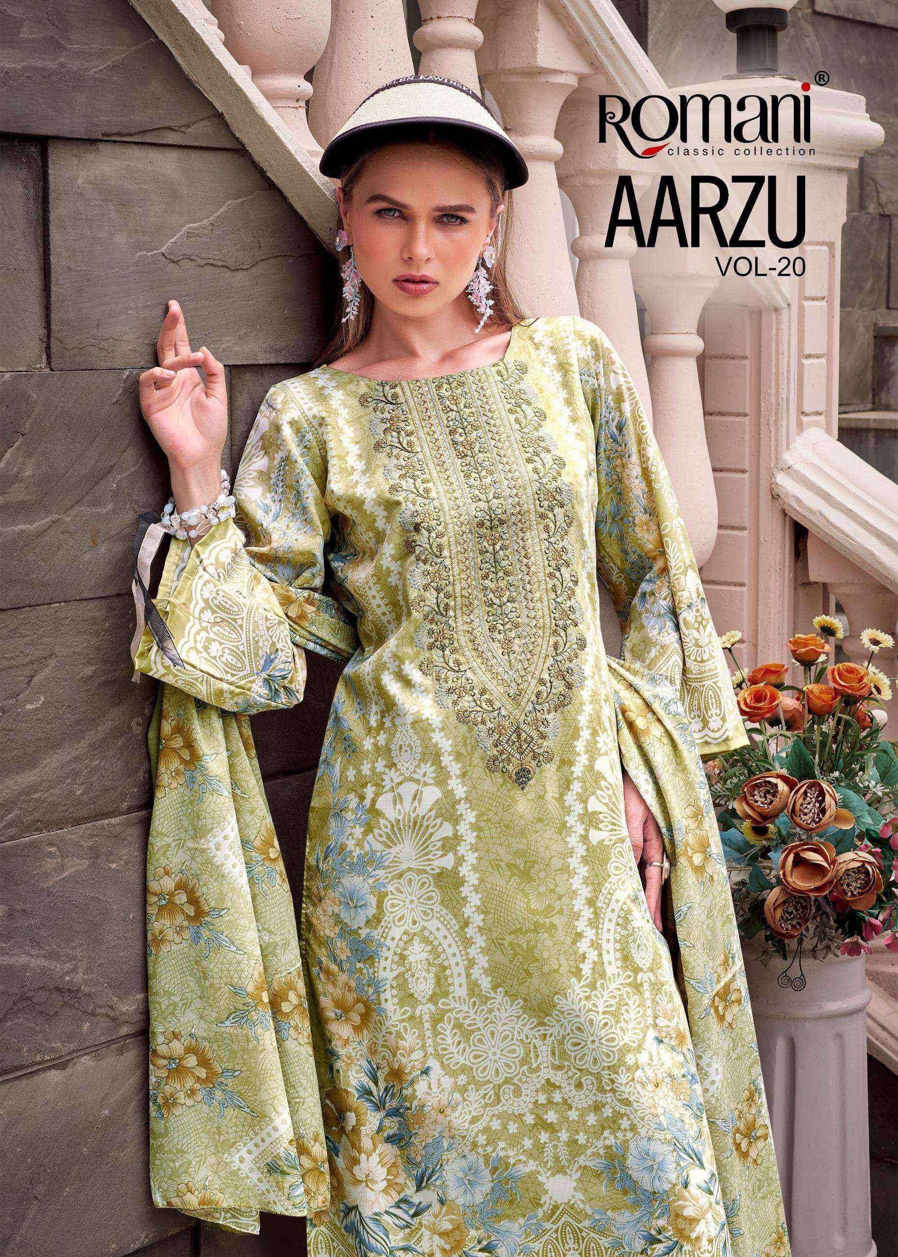 ROMANI AARZU VOL 20 COTTON DIGITAL PRINTS WITH WORKS SALWAR SUIT