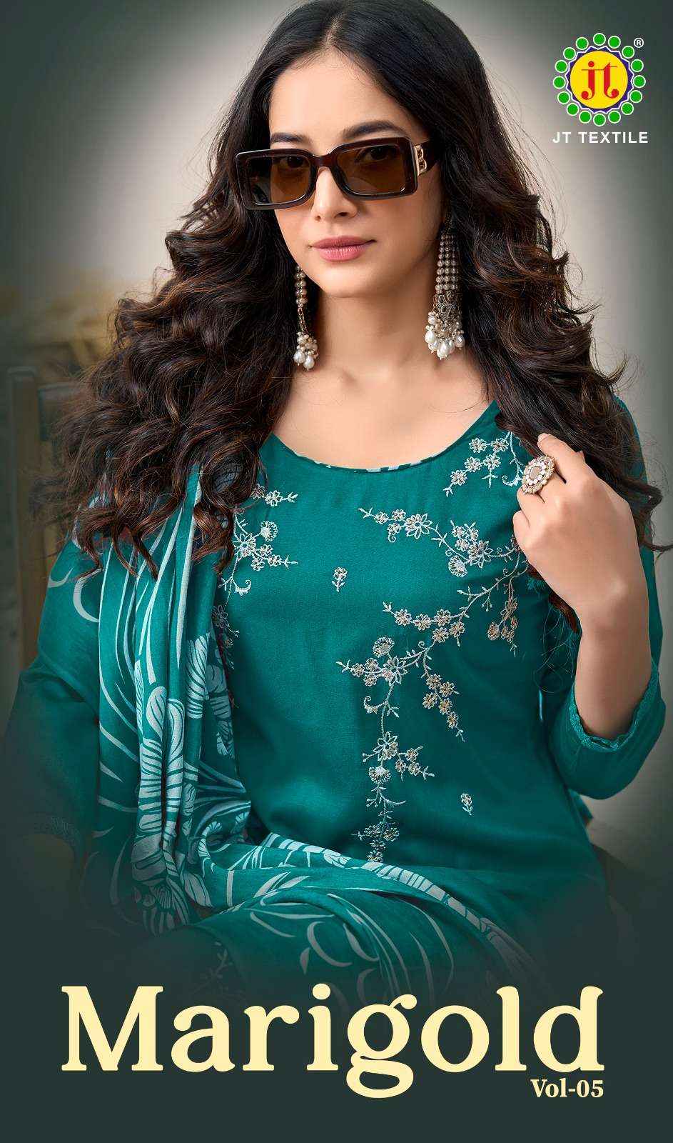 Jt Marigold Vol 5 Unstitch Fancy Ladies Dress Catalog Exporters