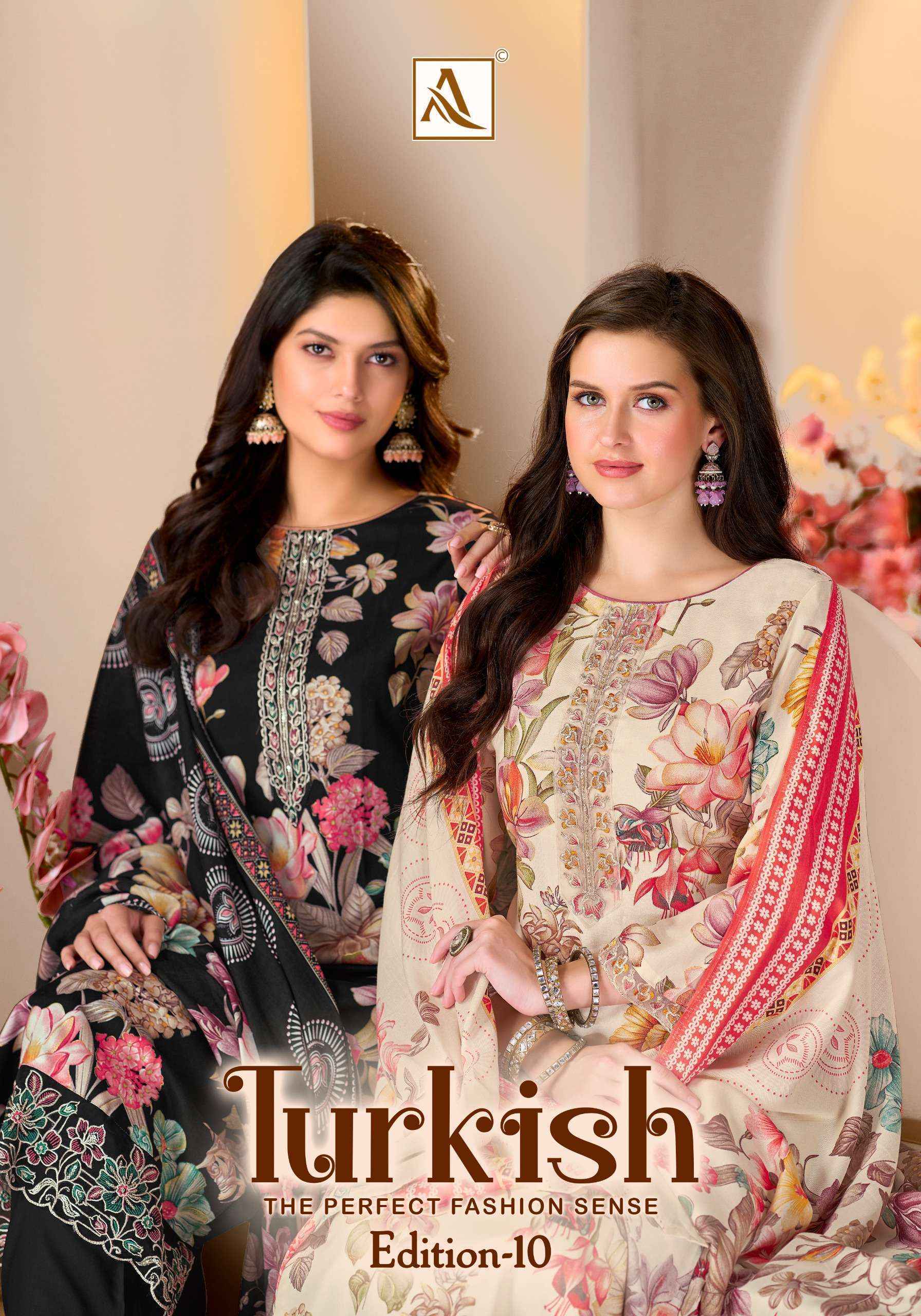 Alok Turkish Edition 10 Viscose Reyon Dress Material 6 pcs Catalogue