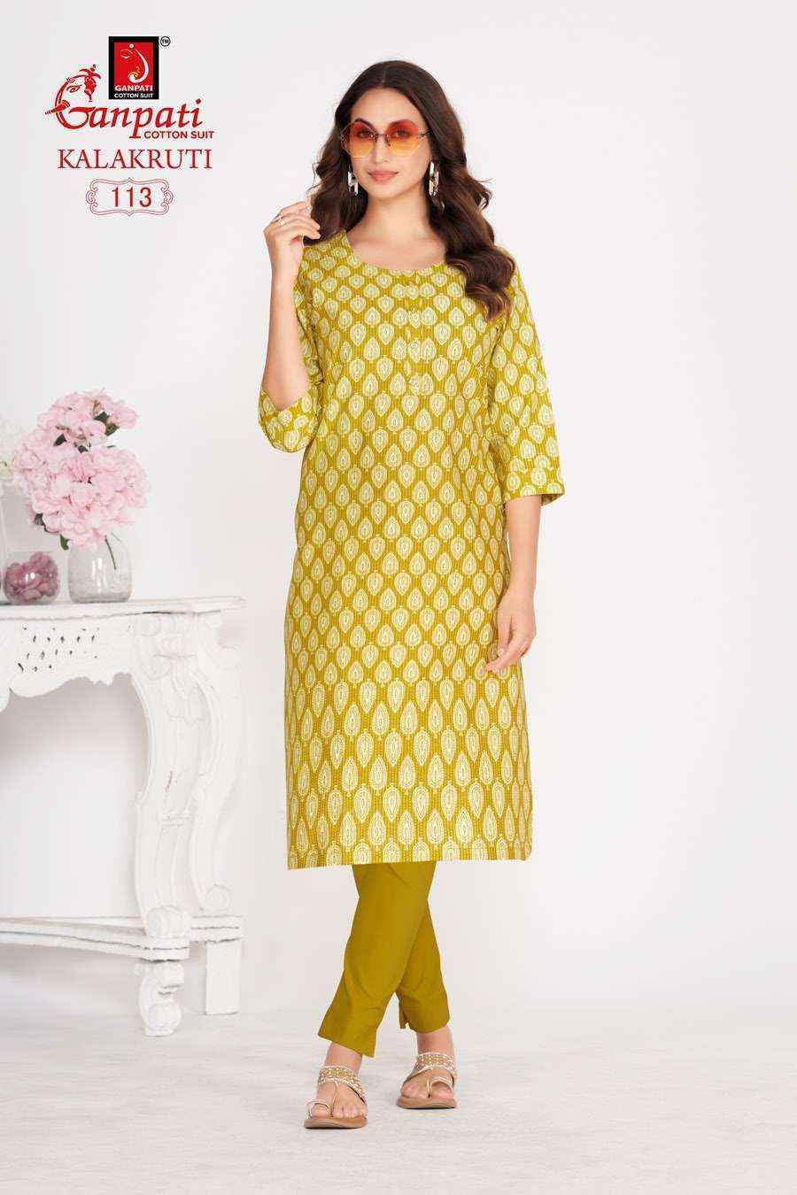 Ganpati Kalakruti Vol 29 Cotton Kurti With Pant Wholesale Price