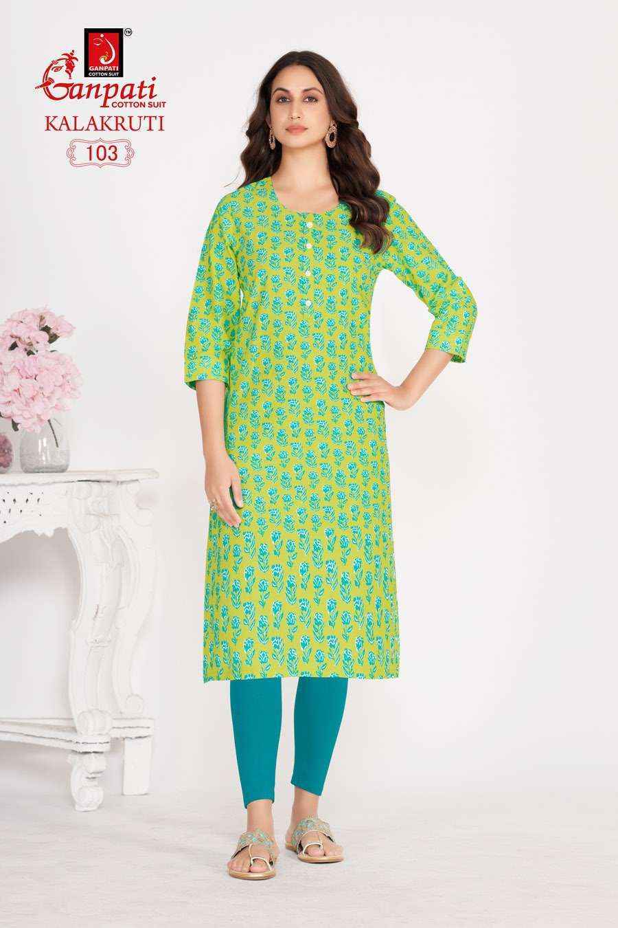 Ganpati Kalakruti Vol 29 Cotton Kurti With Pant Wholesale Price