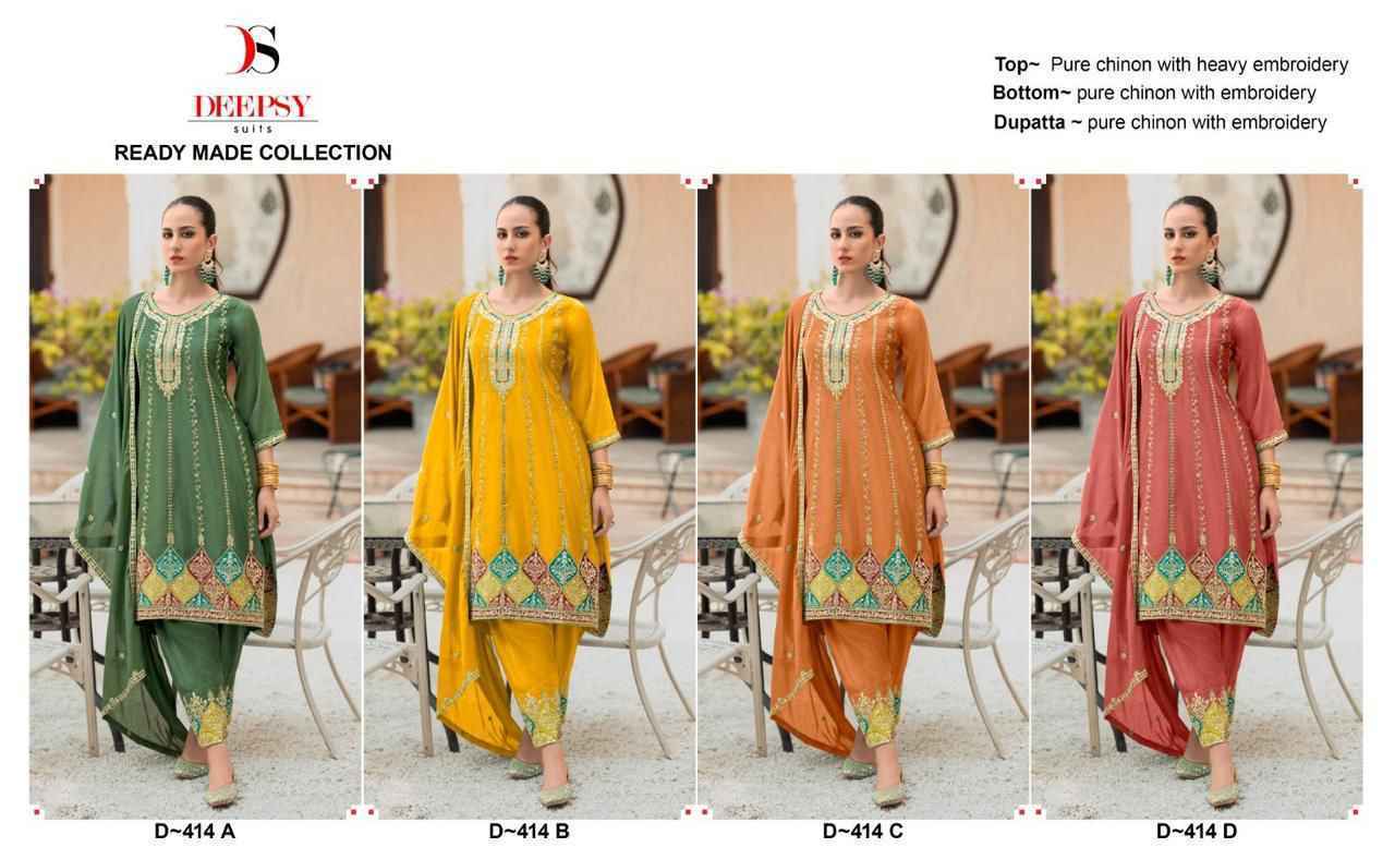 Deepsy Readymade Collection Chinon Dress Material 4 pcs Cataloge