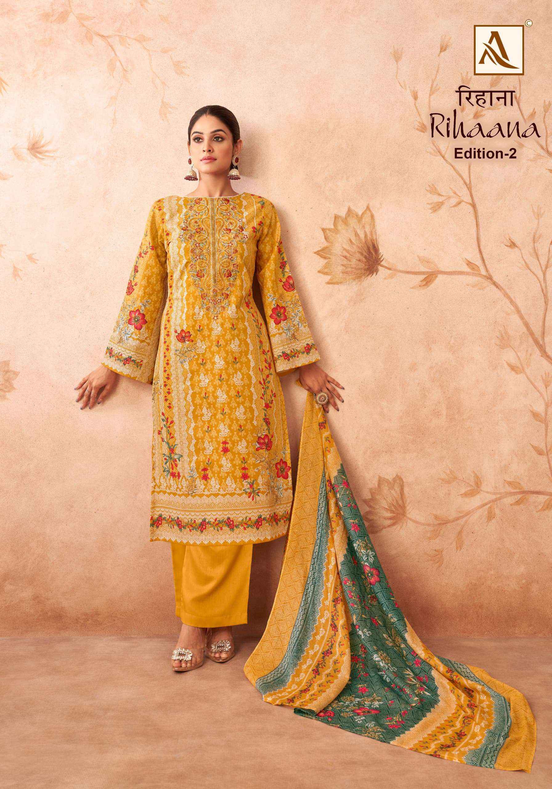 ALOK SUITS RIHAANA VOL 2 COTTON PAKISTANI SUITS WHOLESALE PRICE
