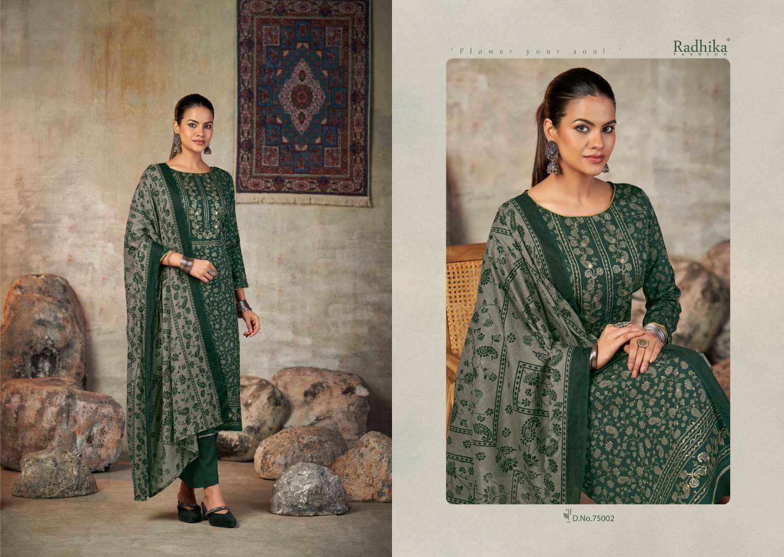 RADHIKA FASHION AZARA JENNIFER JAM COTTON DESIGNER PRINT WITH FANCY ...