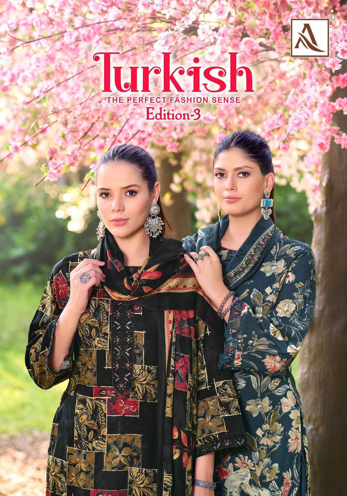 Alok Turkish Edition 3 Viscose Rayon Dress Material 6 pcs Catalogue
