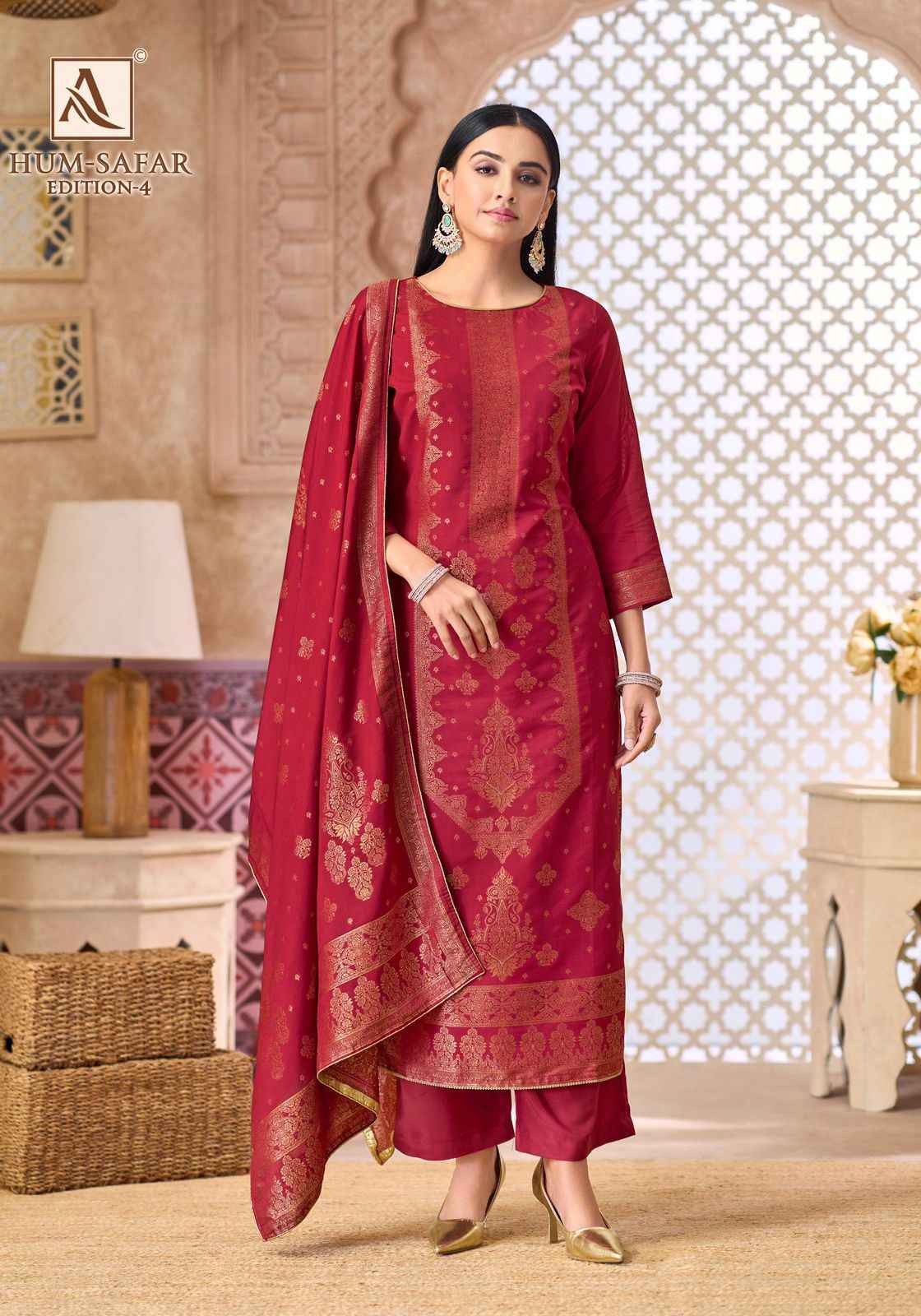Alok Hum-Safar Edition 4 Viscose Maslin Dress Material 6 pcs Catalogue