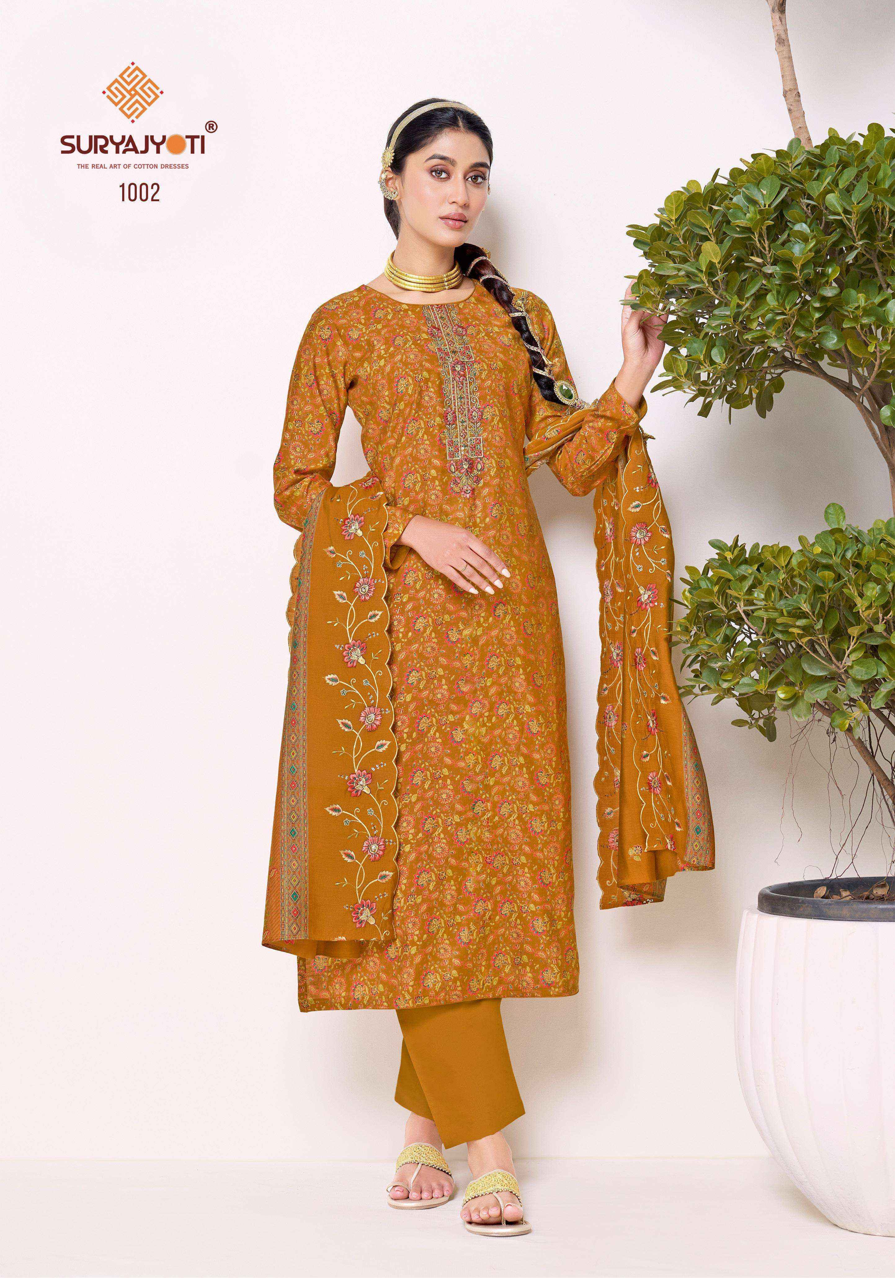 Suryajyoti Kalavati Vol 1 Modal Silk Dress Material 8 pcs Catalogue