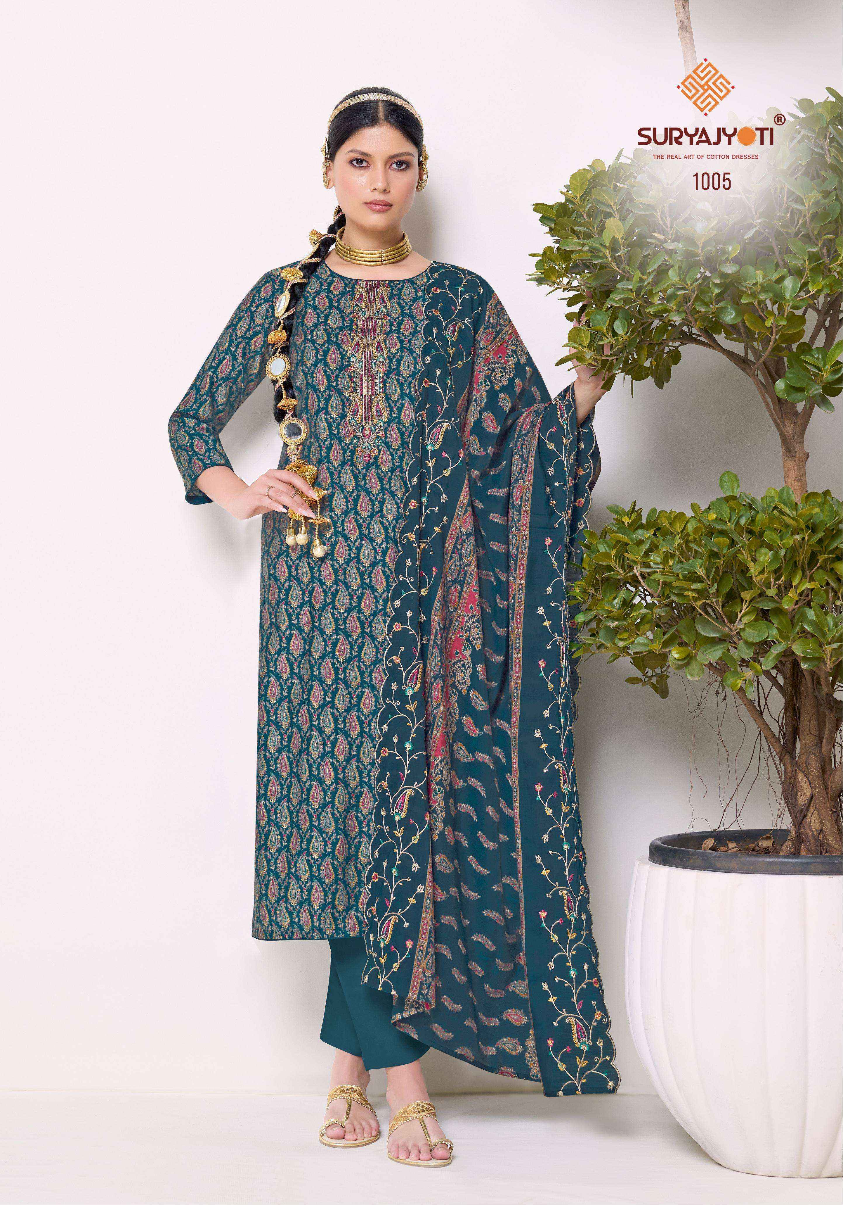 Suryajyoti Kalavati Vol 1 Modal Silk Dress Material 8 pcs Catalogue