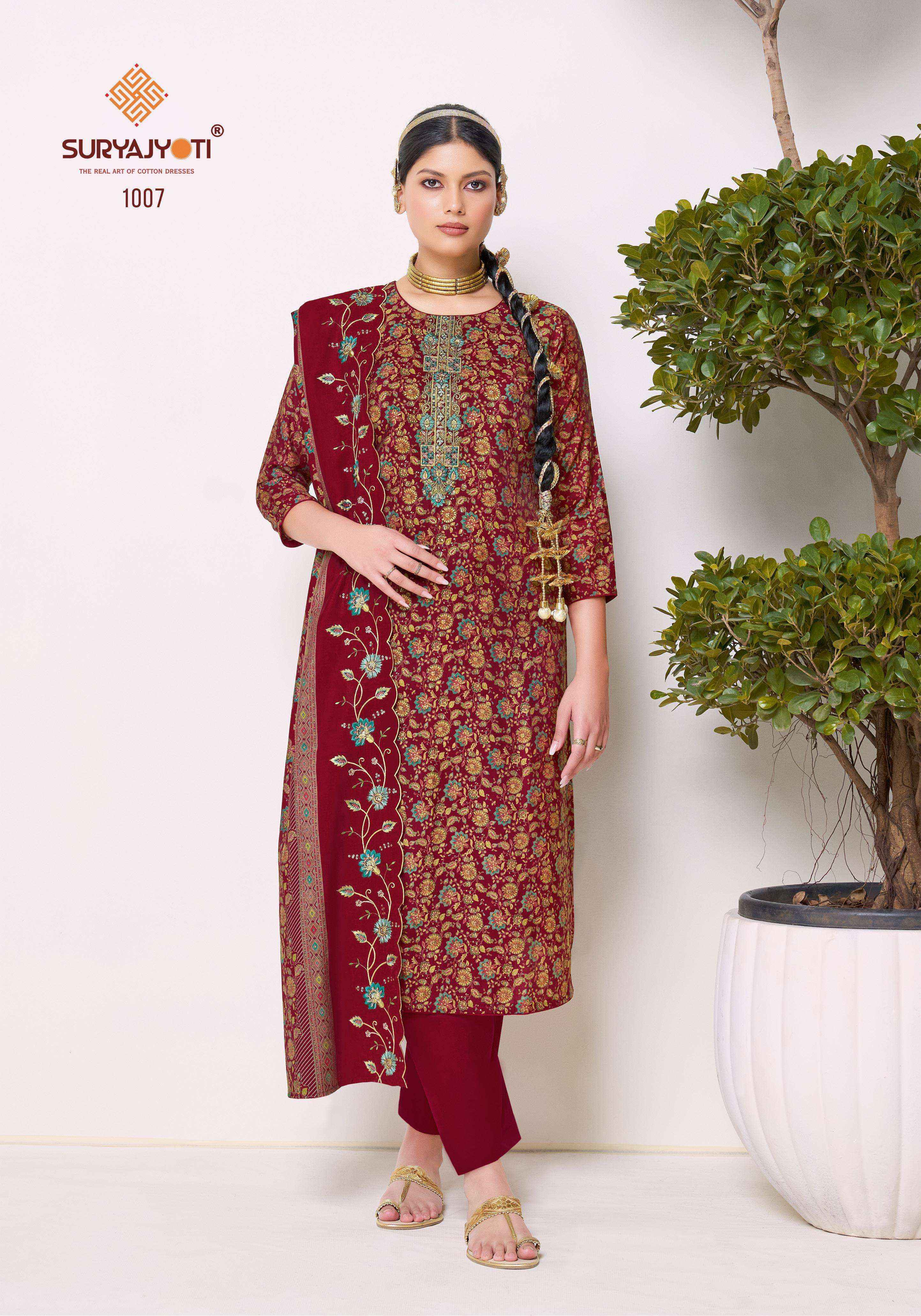 Suryajyoti Kalavati Vol 1 Modal Silk Dress Material 8 pcs Catalogue