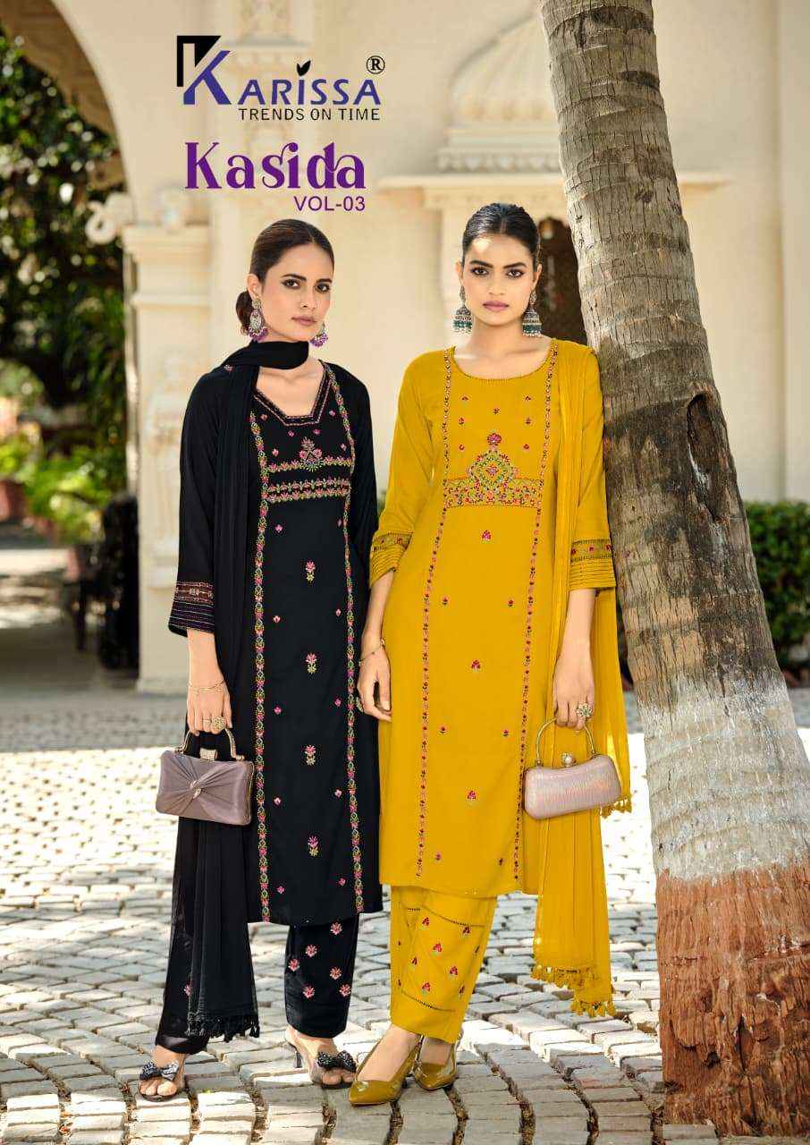 Karissa Kasida Vol 3 Rayon readymade suits wholesale online price